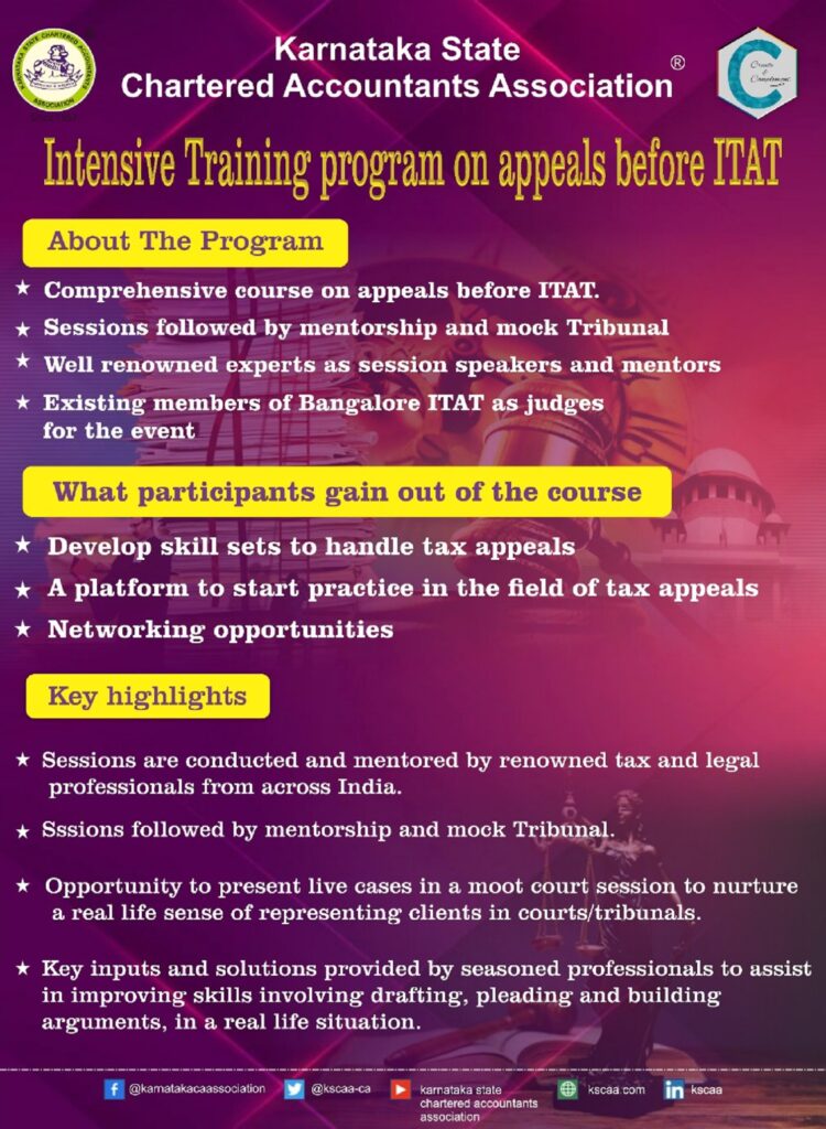 Intensive Training Program on appeals before ITAT – KSCAA