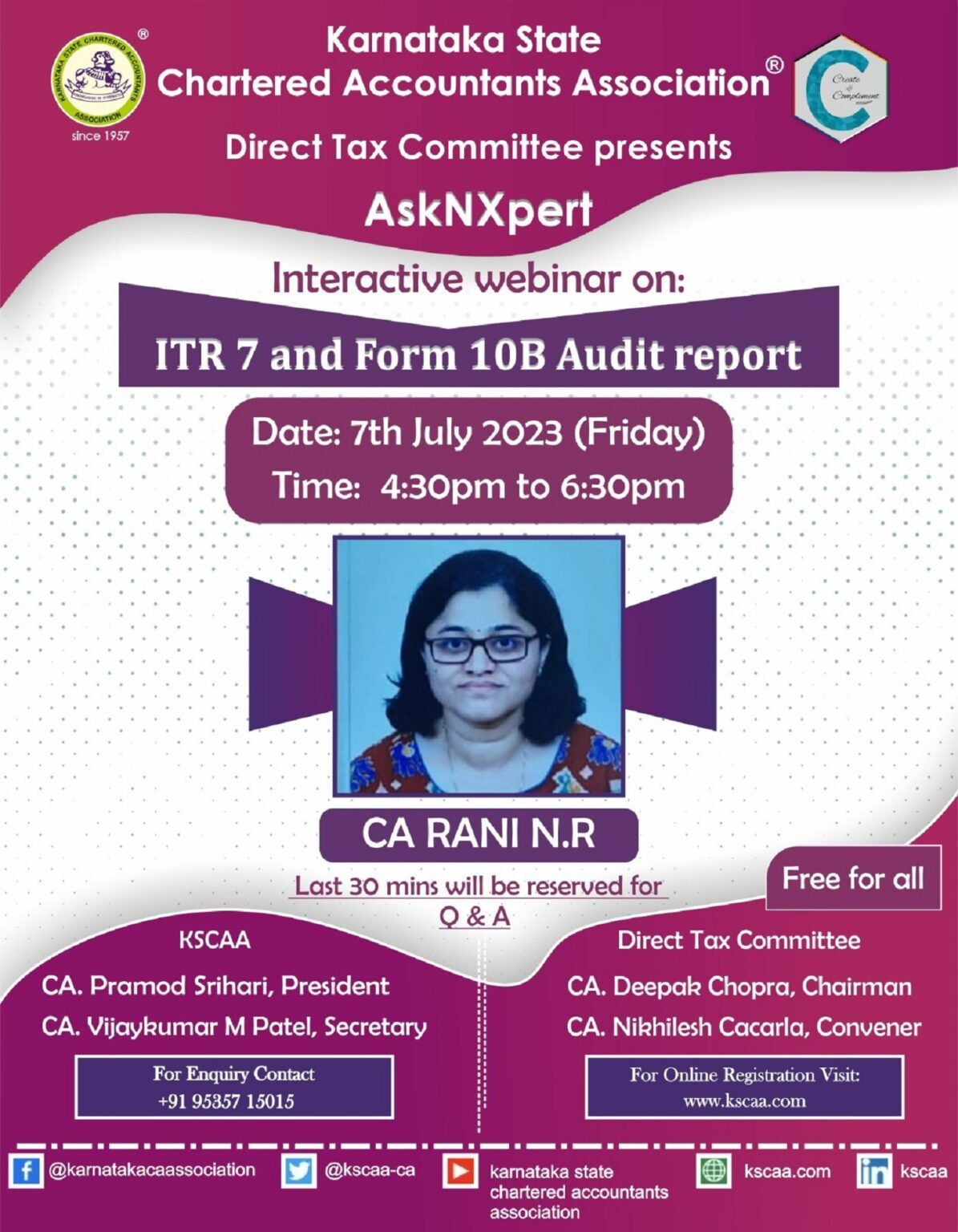 ITR 7 and Form 10B Audit Report | 07-07-2023 – KSCAA