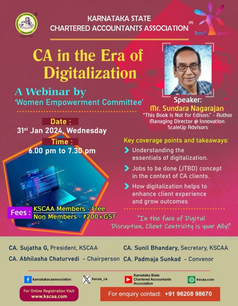 CA in the Era of Digitalization | 31-01-2024 | Non-KSCAA Members – KSCAA