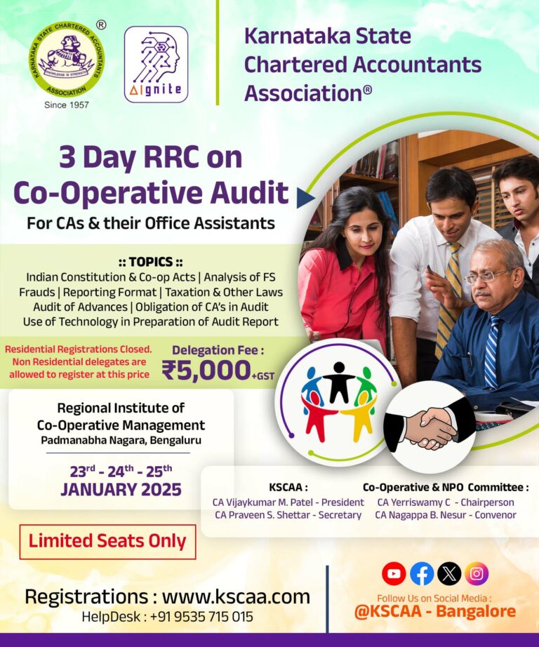 3 Days Residential Refresher Course : Co-operative Audit – KSCAA