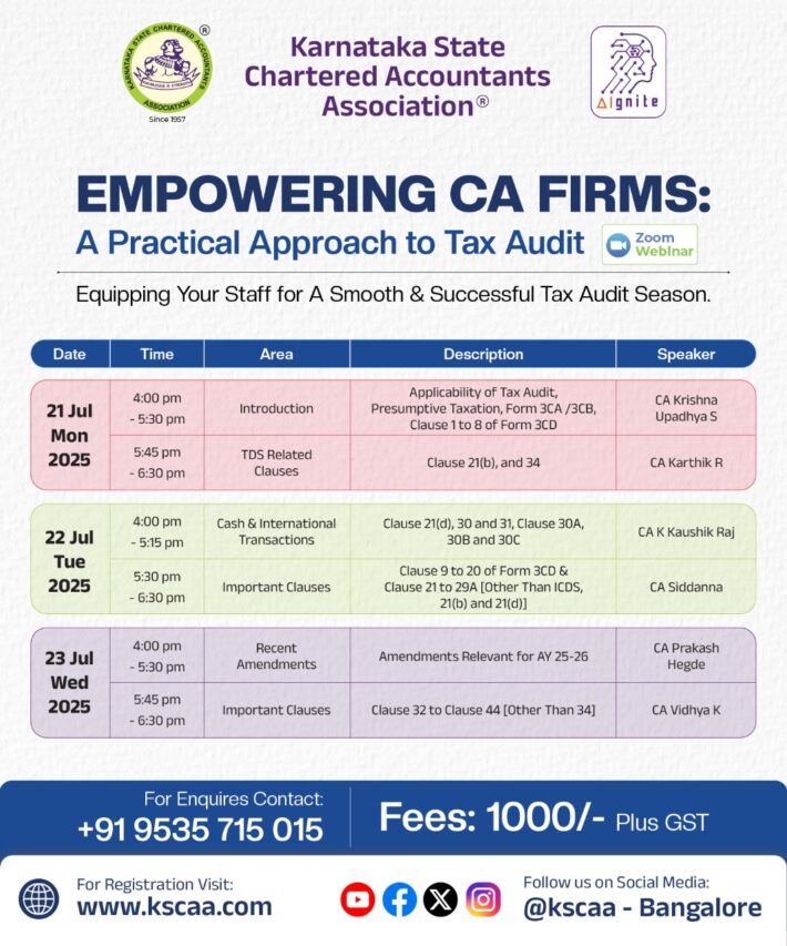 Empowering CA Firms – A Practical Approach to Tax Audit – KSCAA
