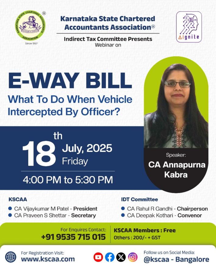 Webinar| E way Bill| – KSCAA