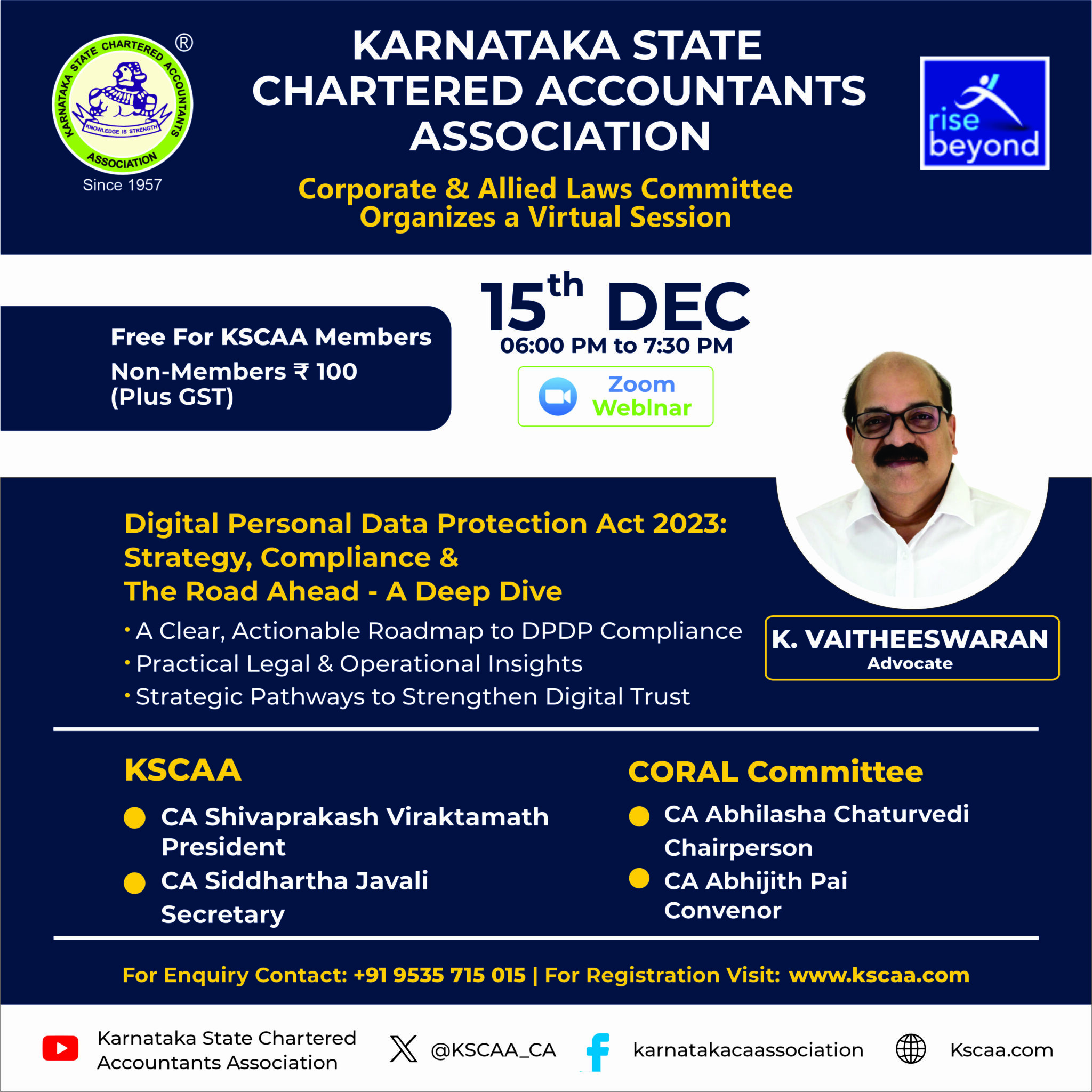 Webinar| Digital Personal Data Protection Act 2023: Strategy, Compliance & The Road Ahead – A ...